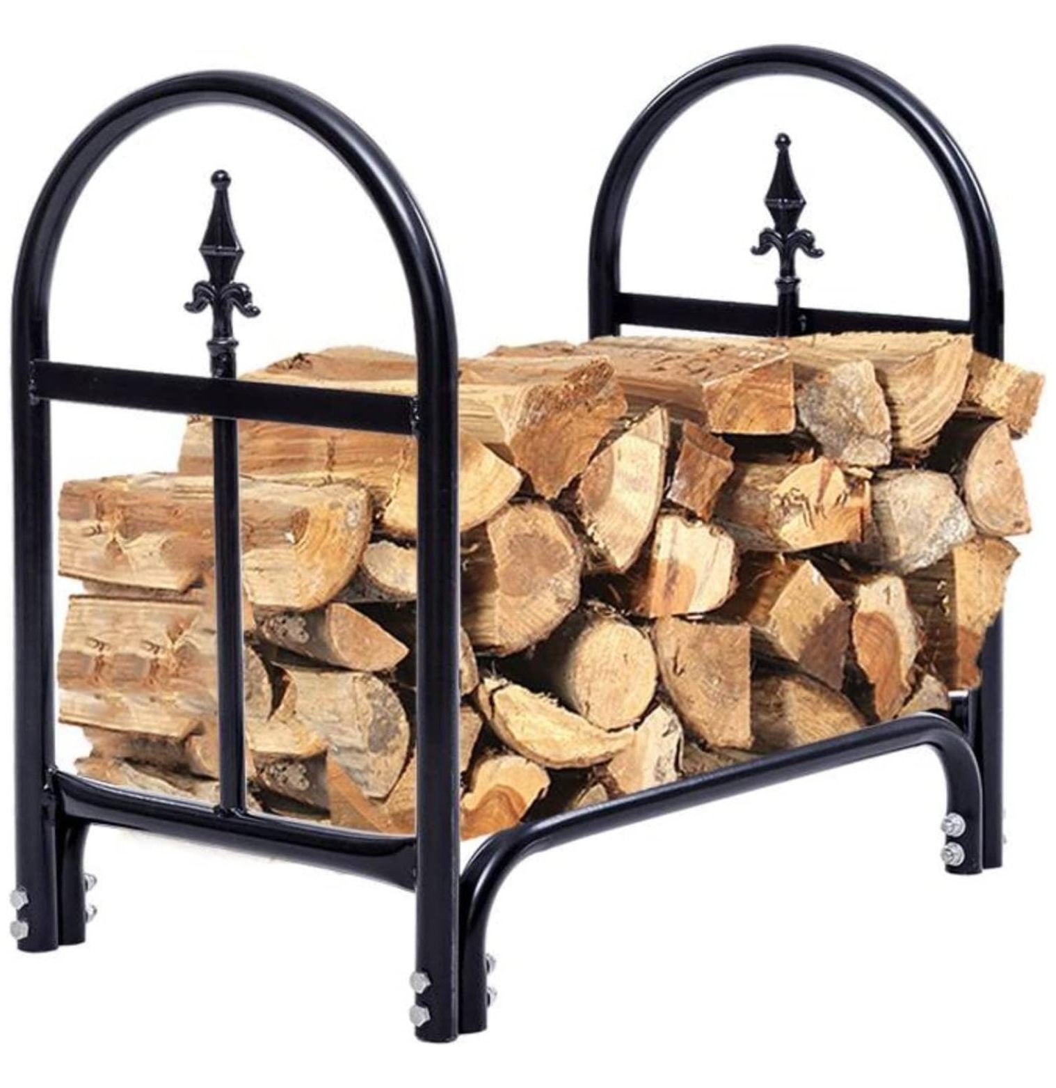 Firewood Rack, 24 Inch Fireplace Wood Storage Stand for Indoor and ...