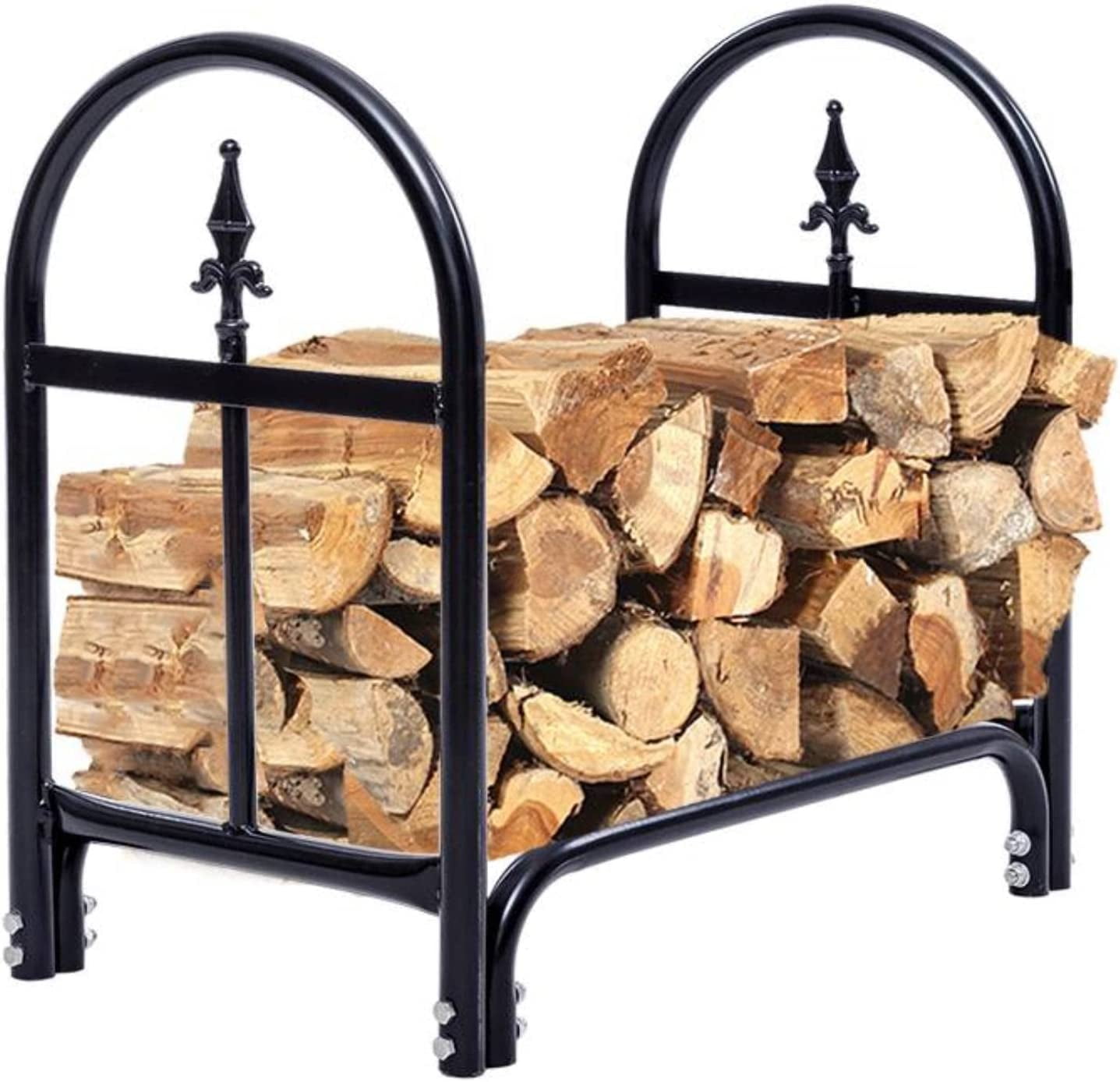 Firewood Rack, 24 Inch Fireplace Wood Storage Stand for Indoor and ...