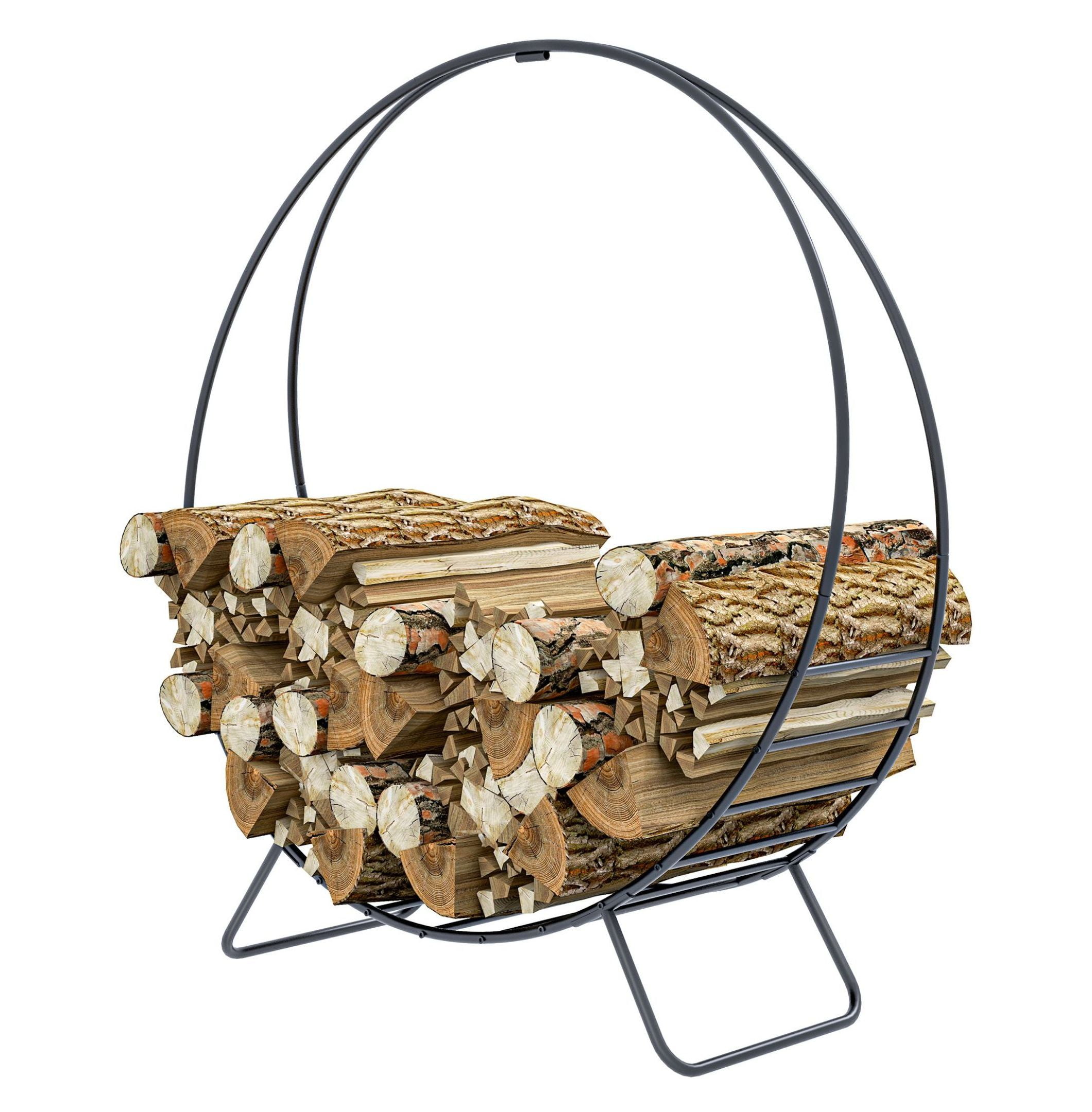 Firewood Rack 40 Inch - Heavy Duty Log Holder with Waterproof Cover ...