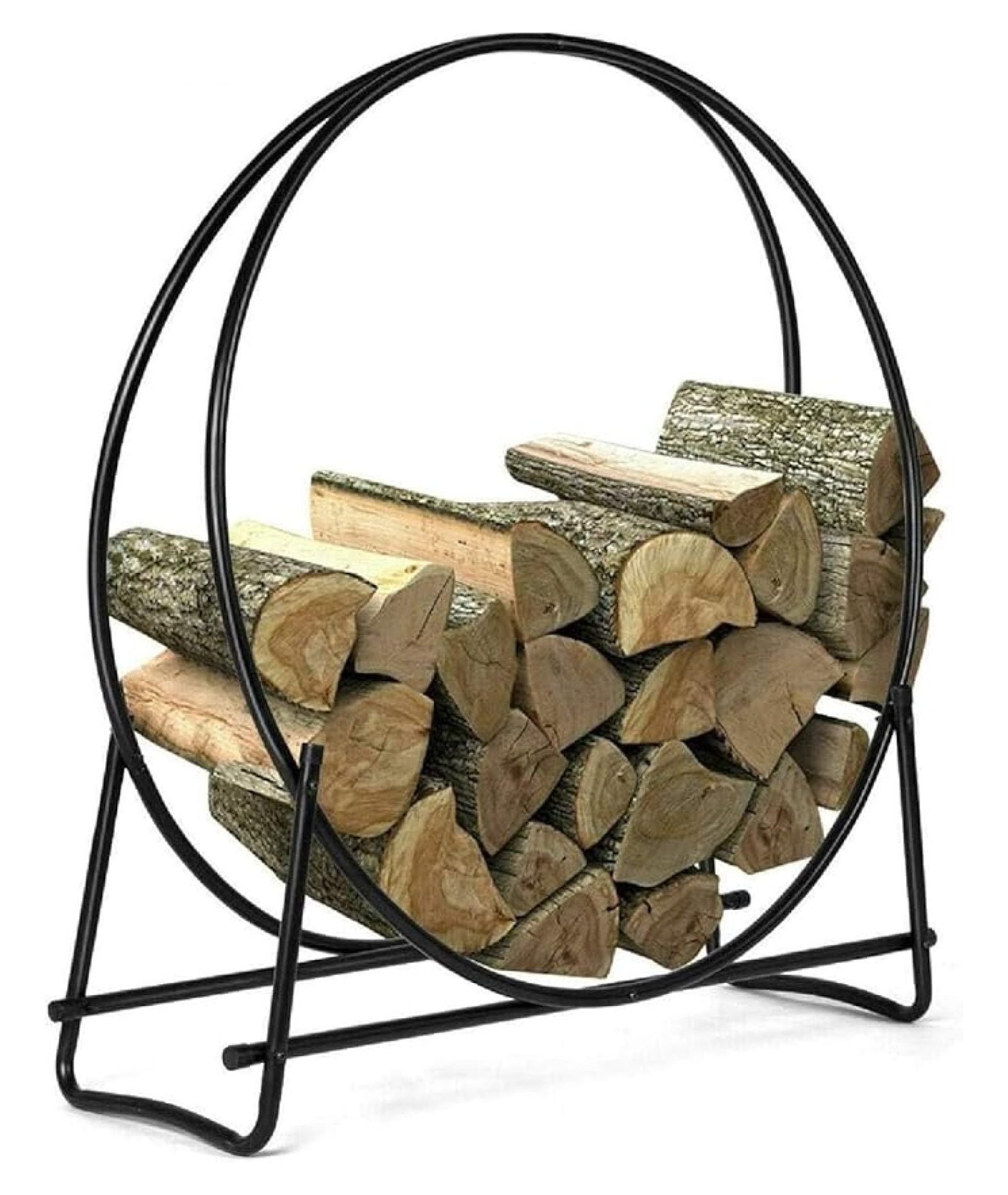 Firewood Rack, 41 Inch Outdoor Firewood Log Hoop with 440LBS Capacity ...