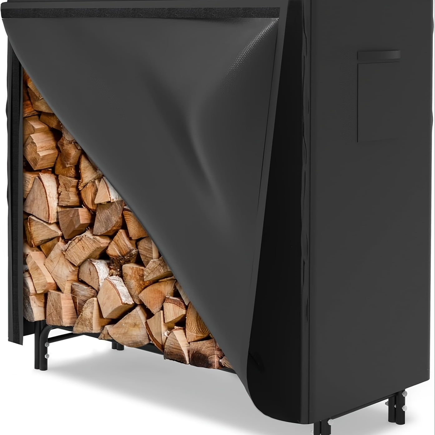 Firewood Rack Cover 4 Feet - 500D Wood Rack Cover Waterproof & Heavy ...