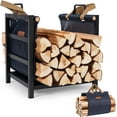 Firewood Rack Indoor Outdoor with Firewood Carrier, Fireplace Wood Log ...