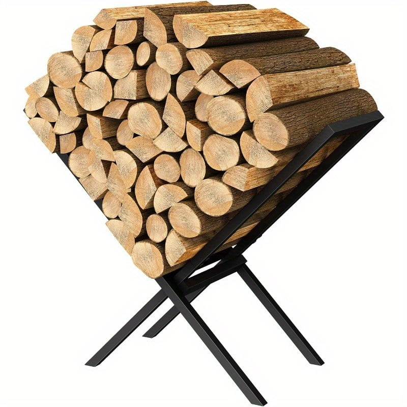 Firewood Rack Indoor for Fireplace Wood Storage, X-Shaped Firewood Log ...