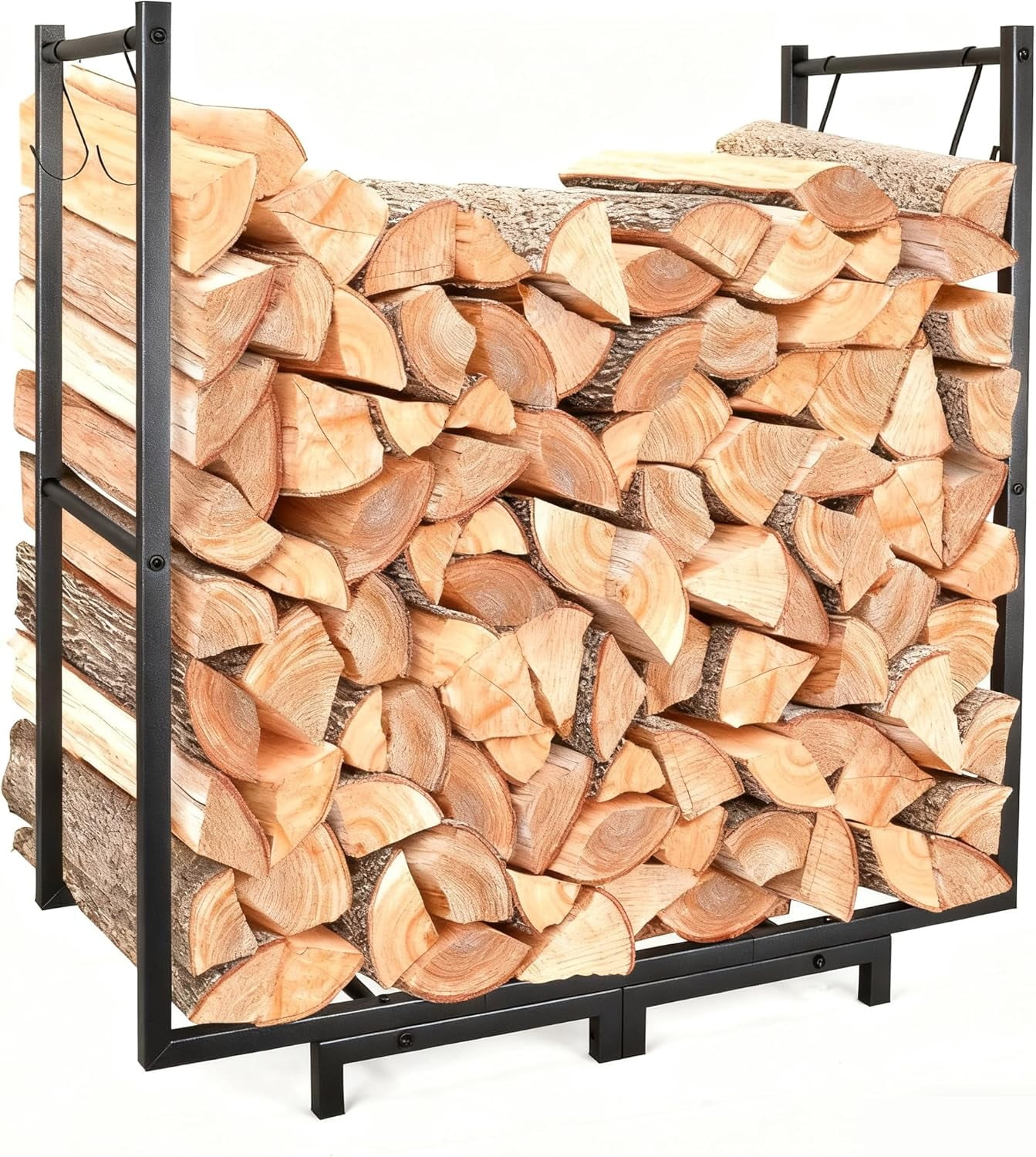 Firewood Rack Outdoor, 30" L x 31" H inch Indoor Fire Wood Pile Storage ...