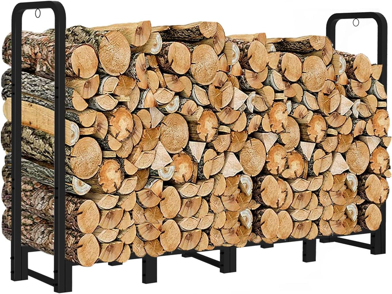 Firewood Rack Outdoor 8ft Heavy Duty Logs Holder for Indoor Fireplace ...