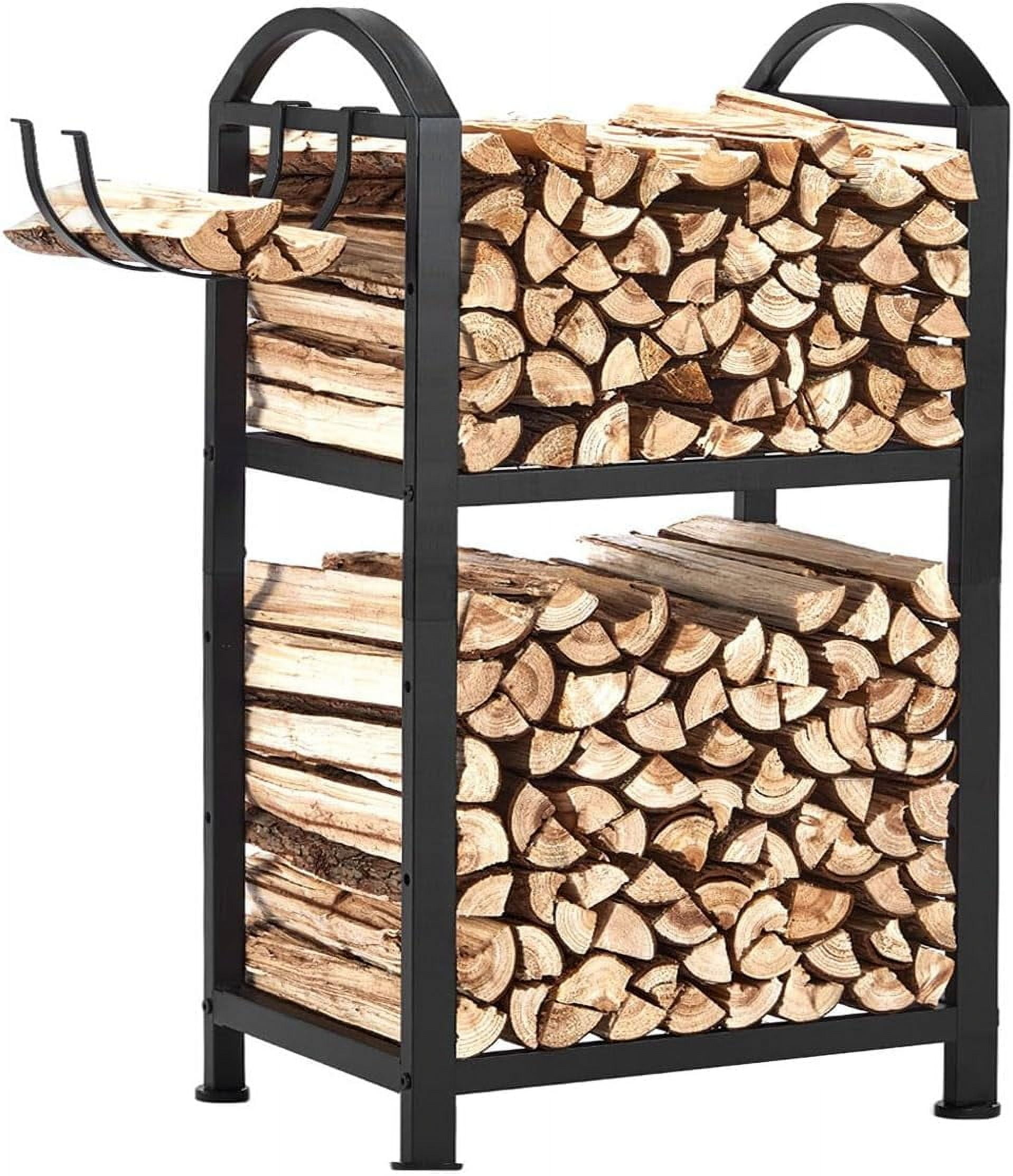 Firewood Rack Outdoor and Indoor, Fire Wood Storage Racks with Wood ...