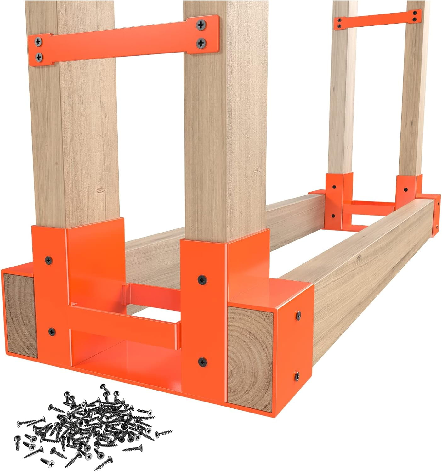 Firewood Rack Outdoor Indoor, Firewood Rack Brackets Kit Adjustable to ...