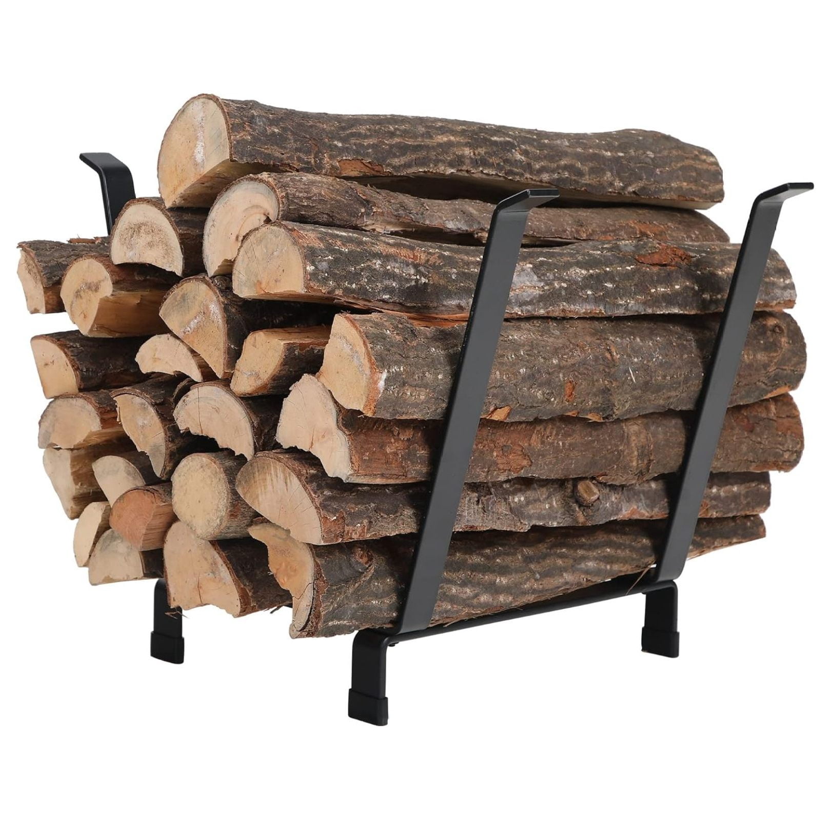 Firewood Rack Outdoor Indoor, Iron Arched Feet Fire Wood Heavy Duty ...