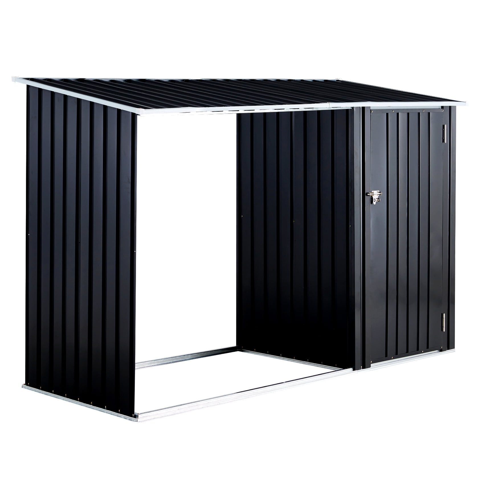 Firewood Rack Shelter - Outdoor Firewood Storage Shed - Galvanized ...