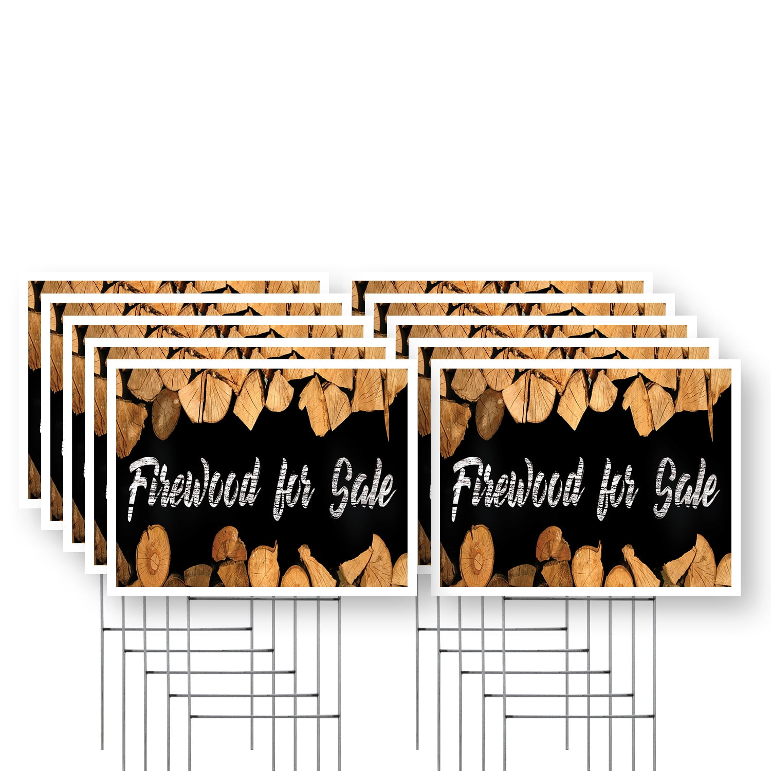 Firewood For Sale Yard Sign 10 Pack of 18 Inch x 24 Inch Single Sided ...