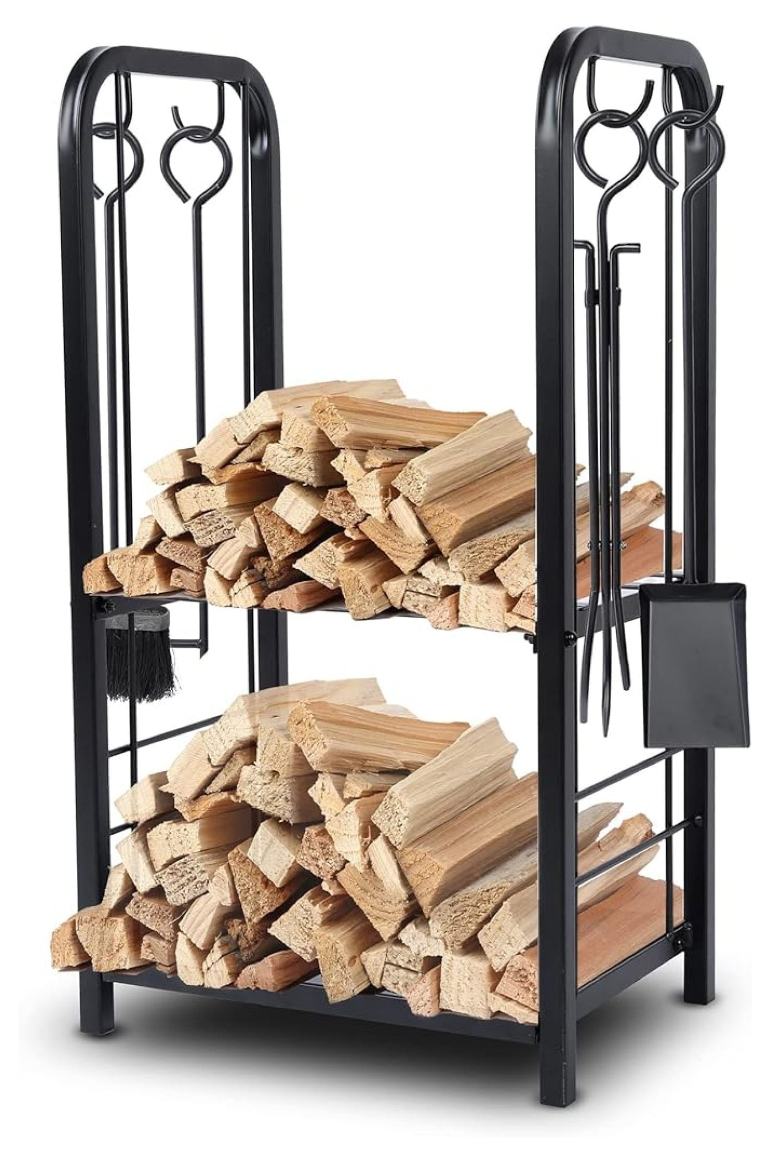 Firewood Storage Rack - Heavy Duty Wood Stackers Organizer, 220 lbs ...