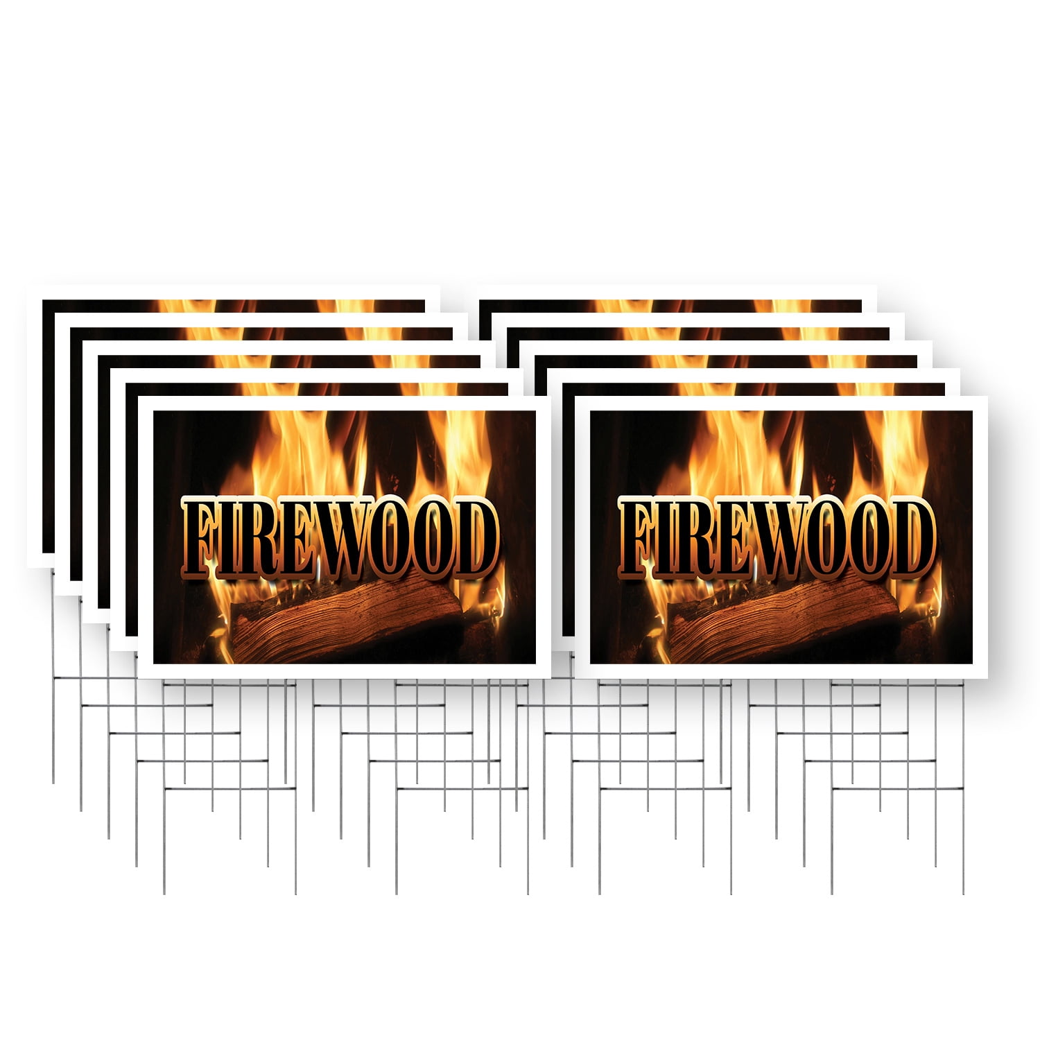 Firewood Yard Sign 10 Pack of 24 Inch x 36 Inch Double Sided ...