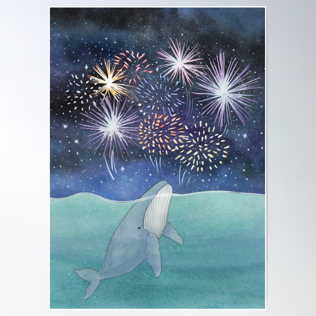 Firework And Love Poster Wall Art, Modern Wall Decor For Living Room ...