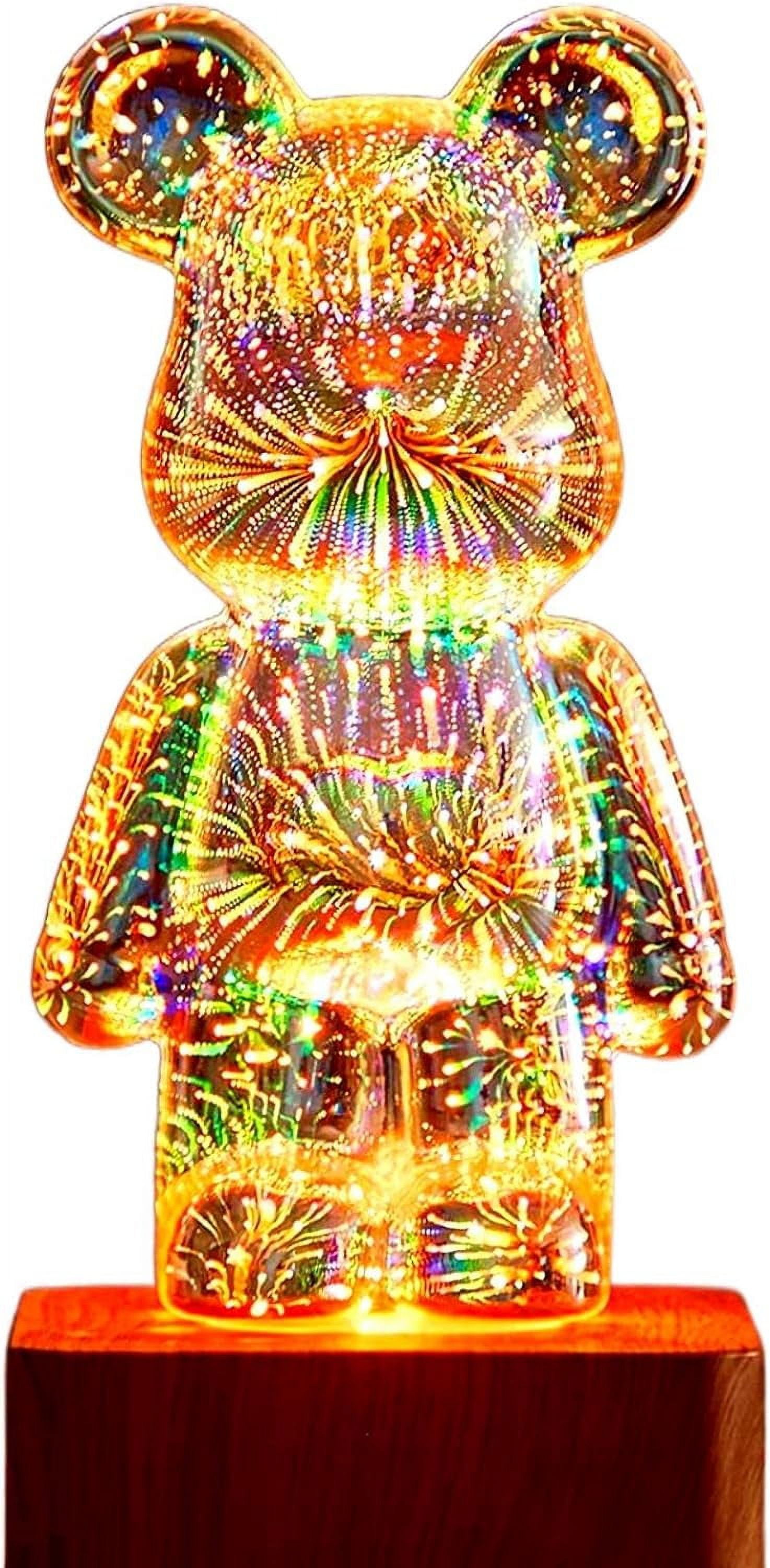 Firework Bear Light Lamp, Twinkle Bear Lamp Cute Bedside Night Light ...