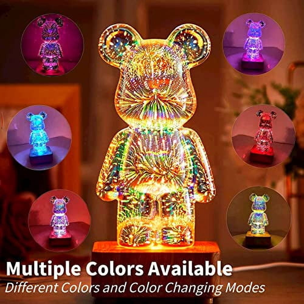 Firework Bear Light Lamp, Twinkle Bear Lamp Cute Bedside Night Light ...