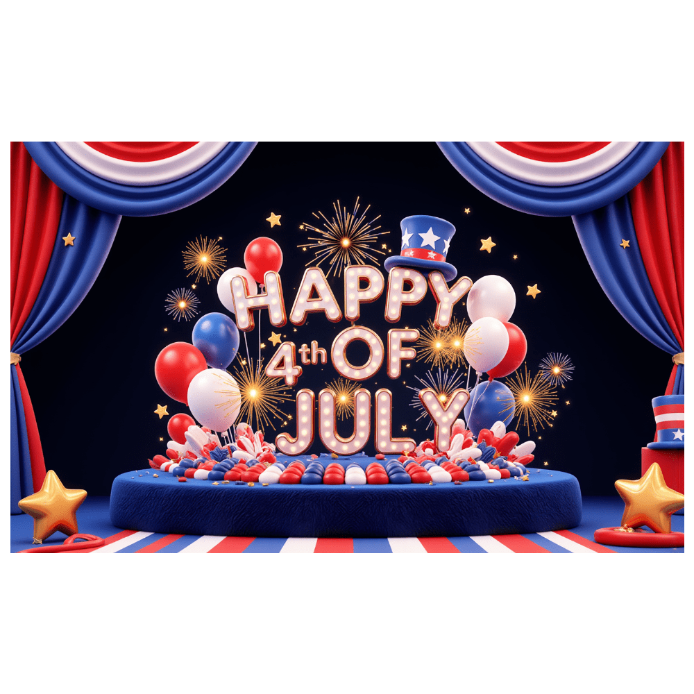 Firework Design Independence Day Celebration Banner Decorative Balloons ...