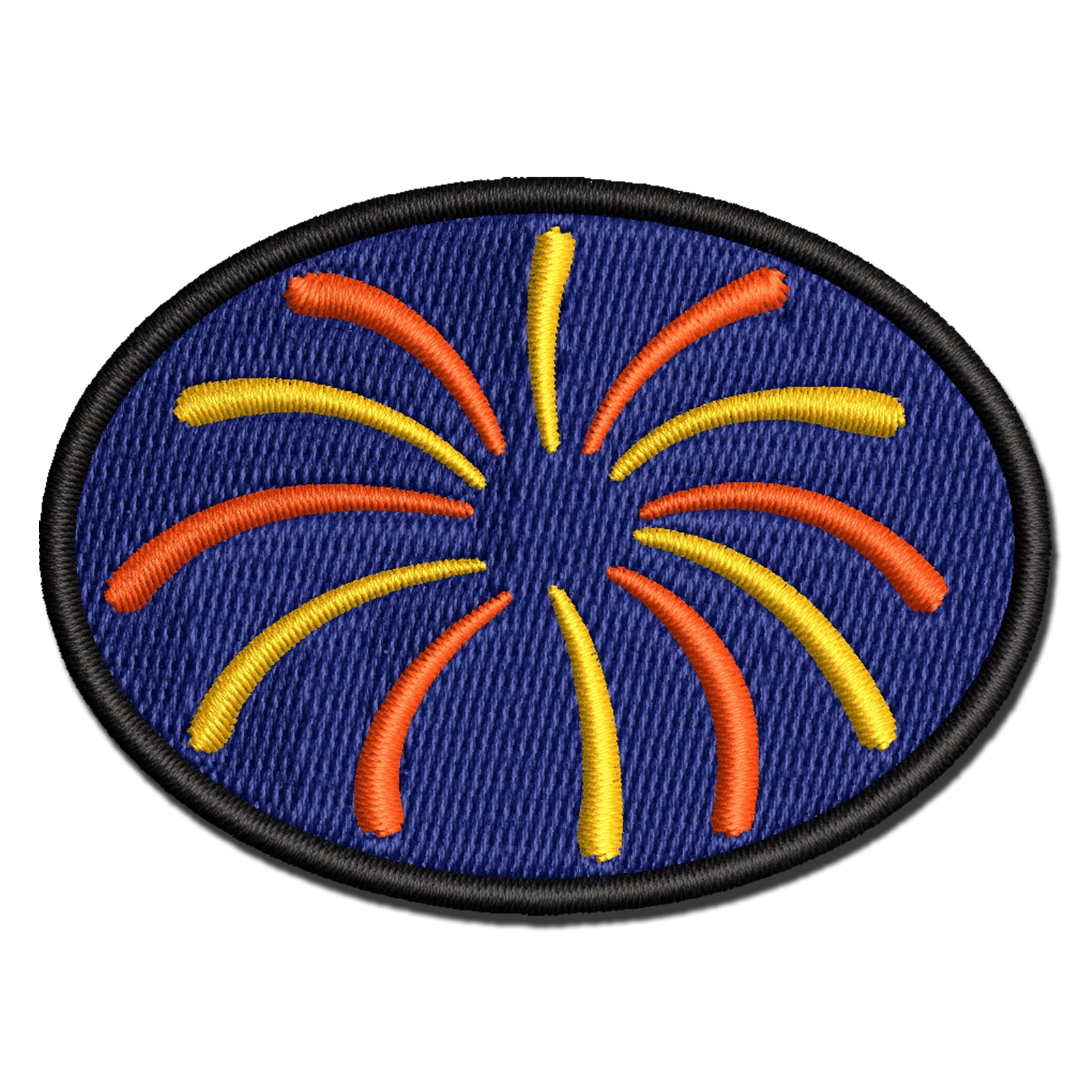 Firework Fourth of July Applique Multi-Color Embroidered Hook & Loop ...