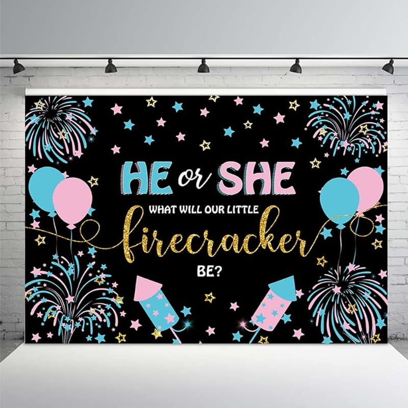 Firework Gender Reveal Backdrop Independence Day He Or She What Will ...