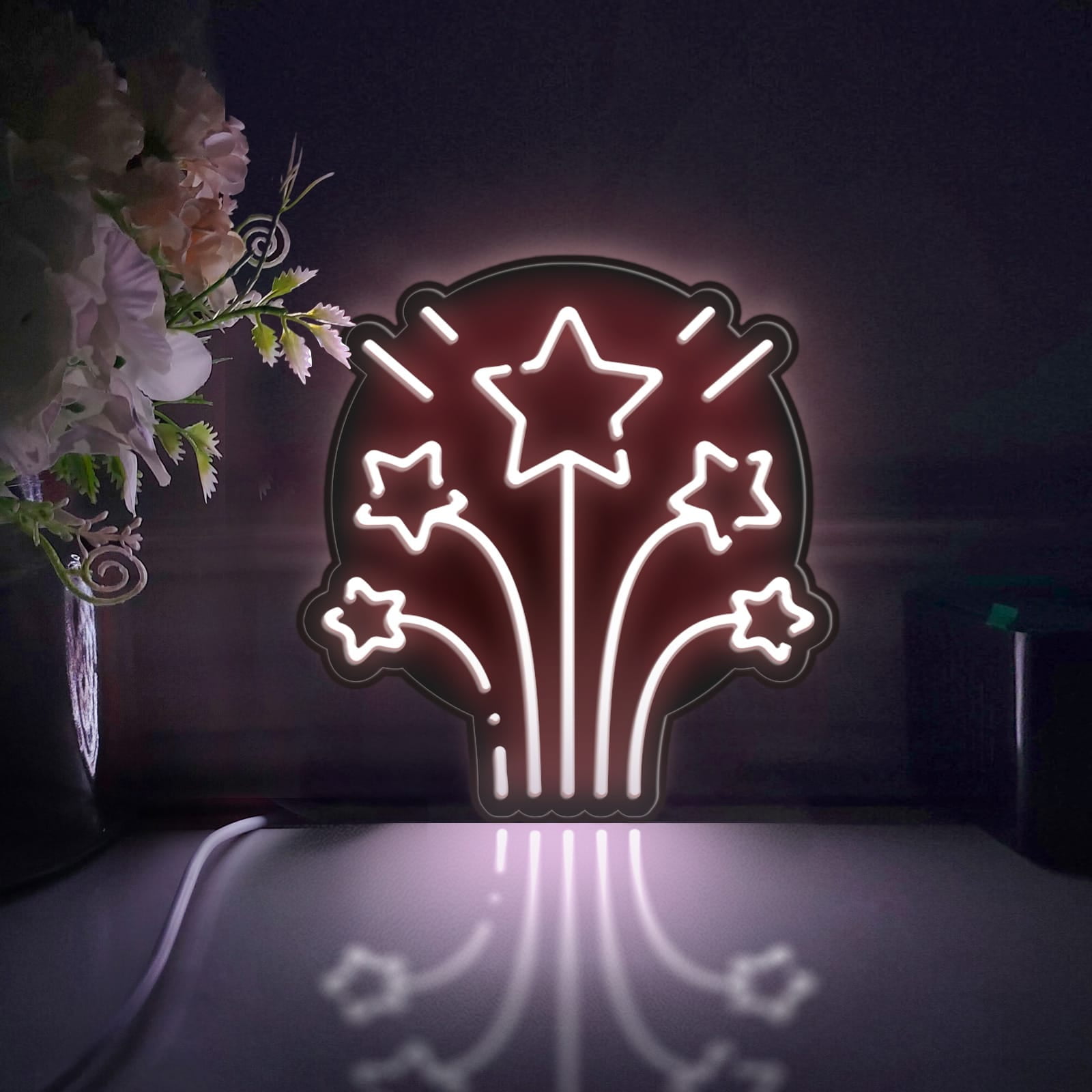 Firework Led Light Box, Dimmable Neon-Like Light Signs USB Power for ...