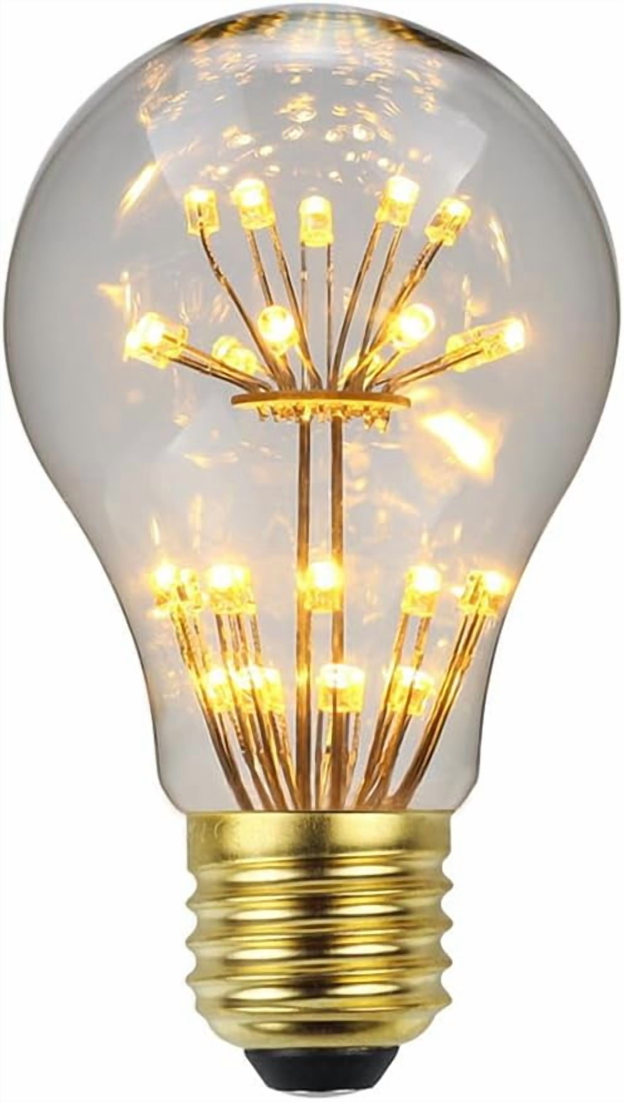 Firework Light Bulb - 3W Retro Starry LED Bulb E27 Base, Vintage Edison ...