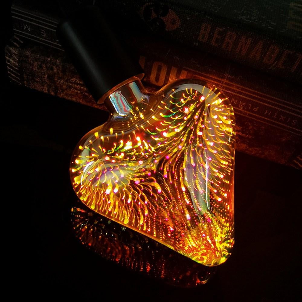 Firework Light Bulb, E27 LED Decorative Bulb, 3D Colored Glass Light ...