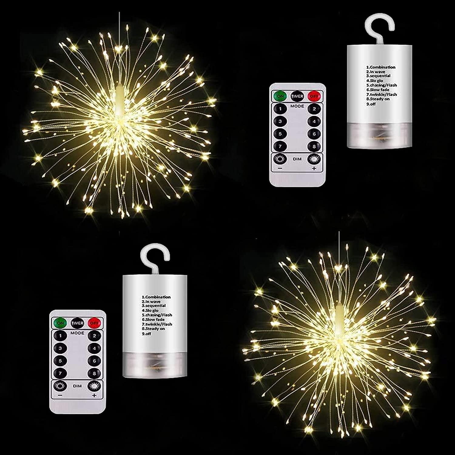 Firework Lights 180 LED Christmas Lights Decorations Outdoor 8 Modes ...