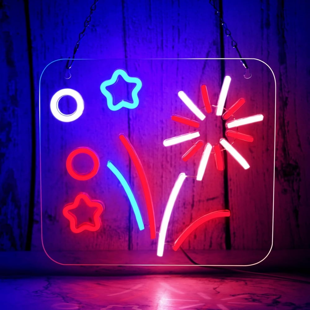 Firework Neon Sign, LED Festival Décor Light For Home, Wall, Bedroom ...