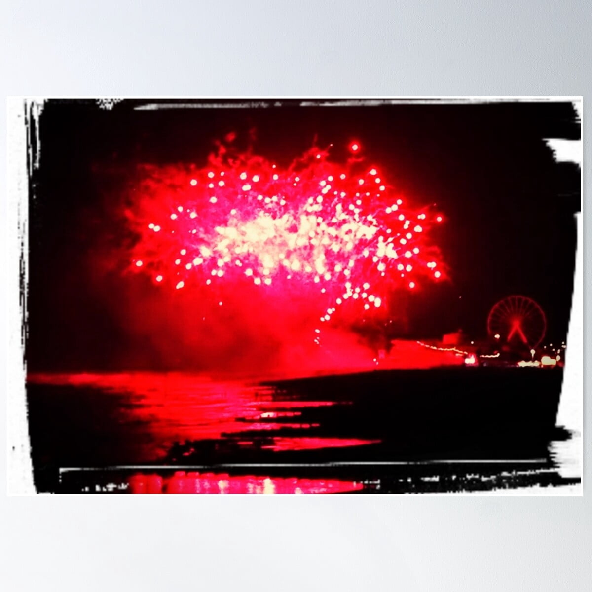 Firework Reflections Poster Wall Art, Modern Wall Decor For Living Room ...