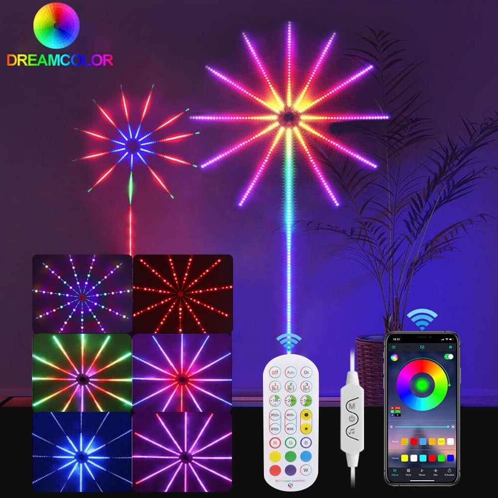 Firework Strip Lights, Firework LED Strip Lights, DC 5V Smart RGBIC ...