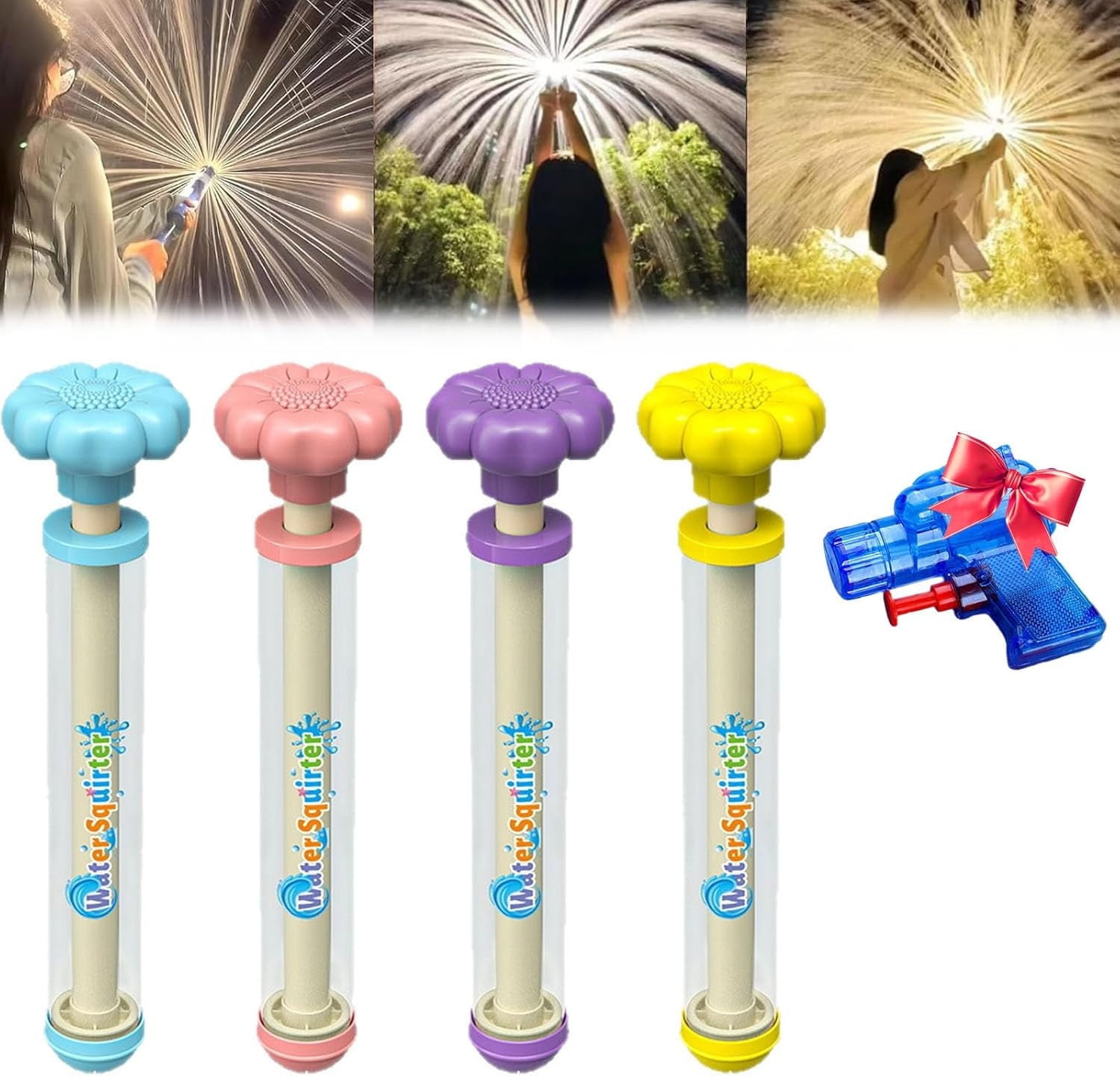 Firework Water Gun, 2025 New Pusher Type Fun Fireworks Water Jet Spray ...