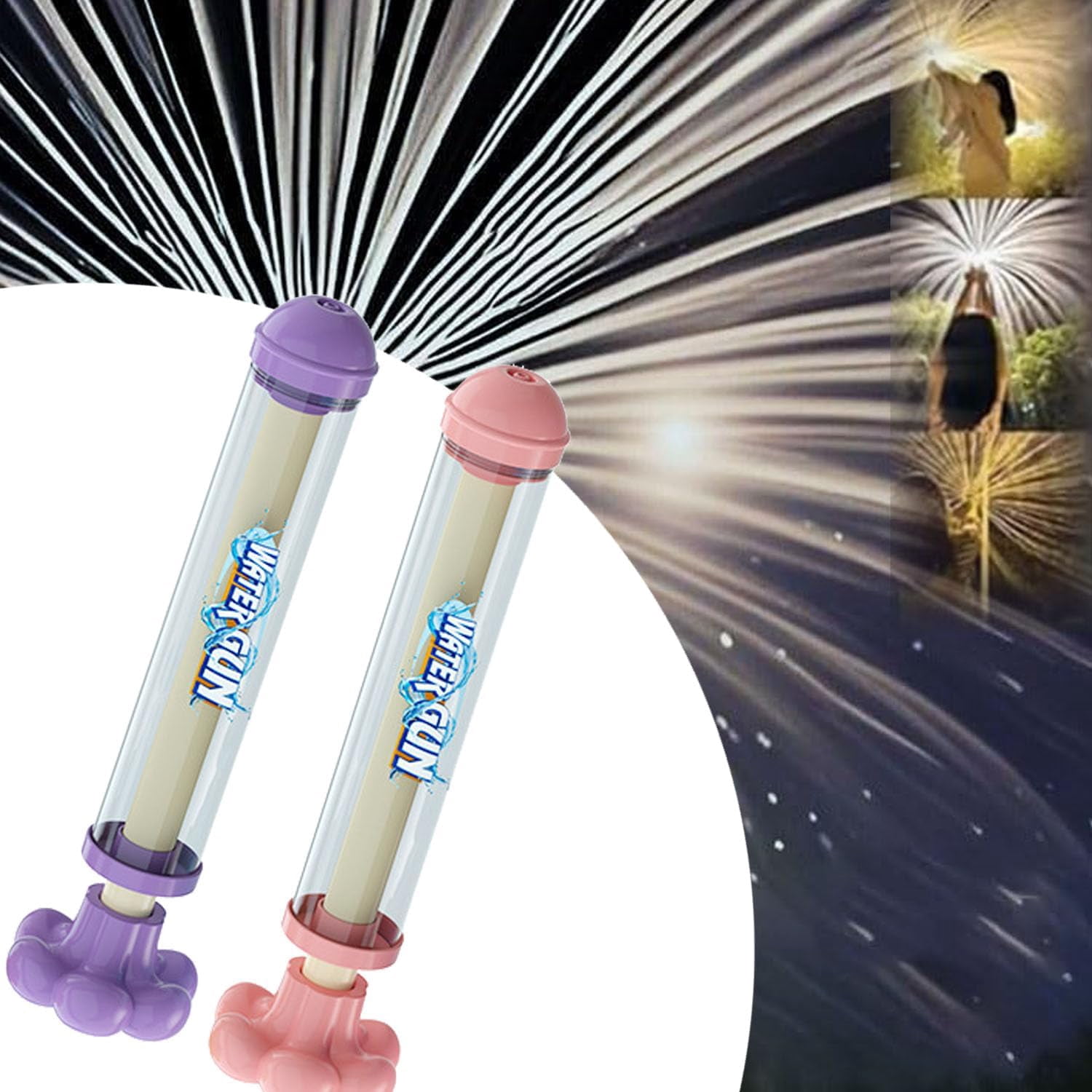 Firework Water Gun, Pusher Type Fun Fireworks Water Jet Spray Toy, High ...