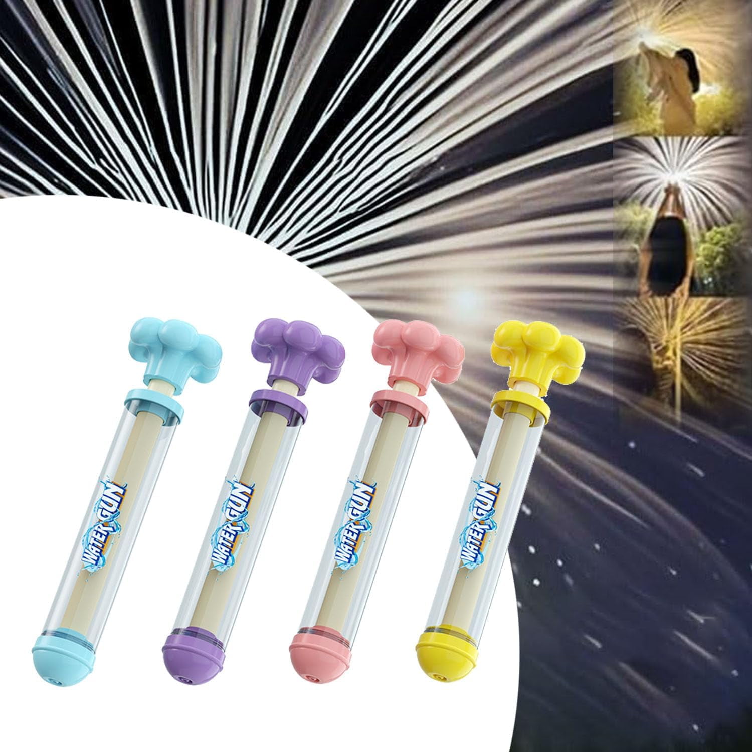 Firework Water Gun, Pusher Type Fun Fireworks Water Jet Spray Toy, High ...