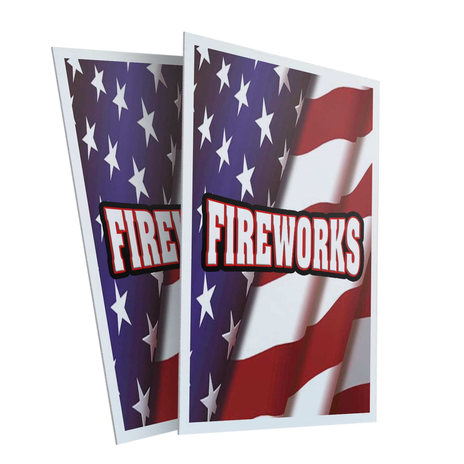 Fireworks (2-PACK) 24" x 36" Plastic Signs | Sign Insert 4mm Corrugated ...