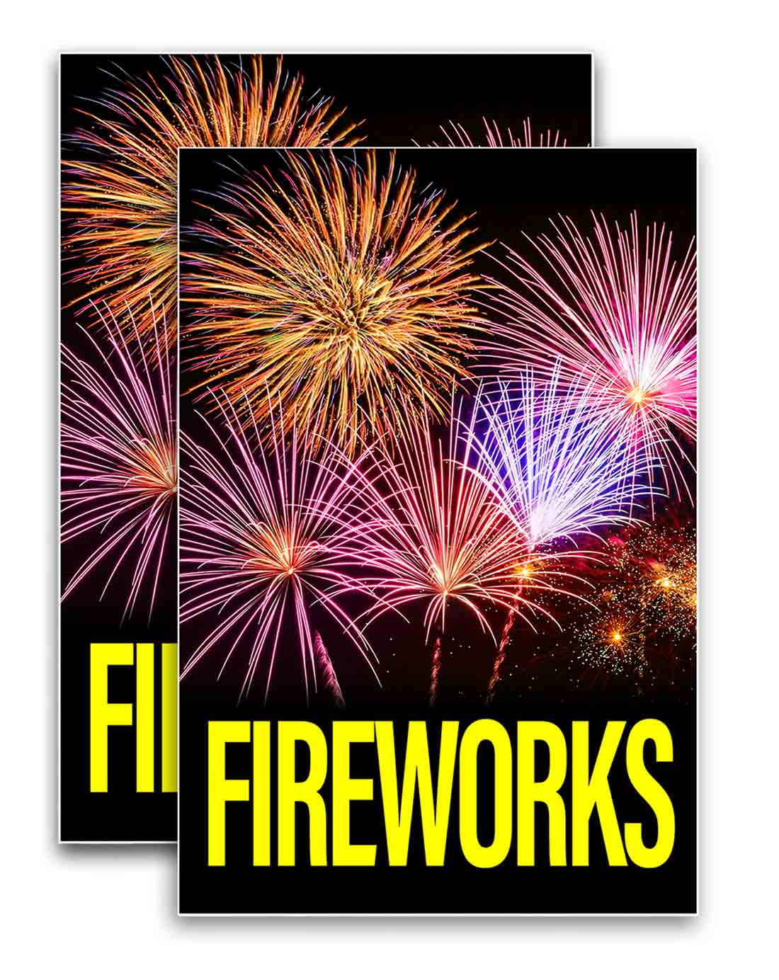 Fireworks (24" X 36") Vinyl Decal Only (Pack of 2) |Sign|Sticker|Poster ...