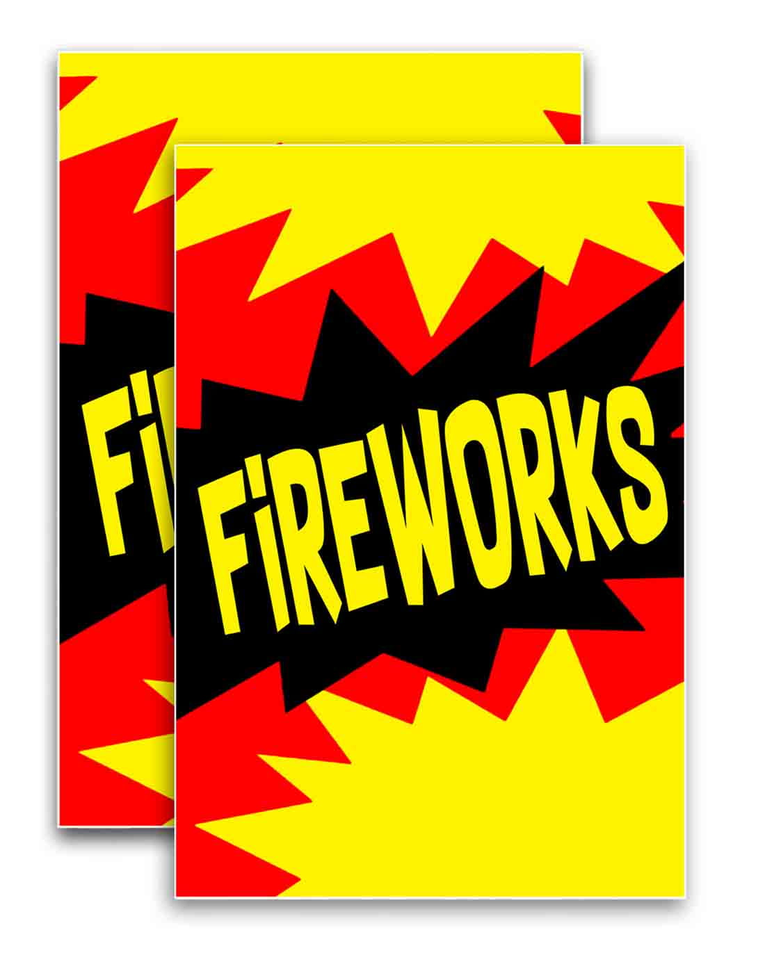 Fireworks (24" X 36") Vinyl Decal Only (Pack of 2) |Sign|Sticker|Poster ...