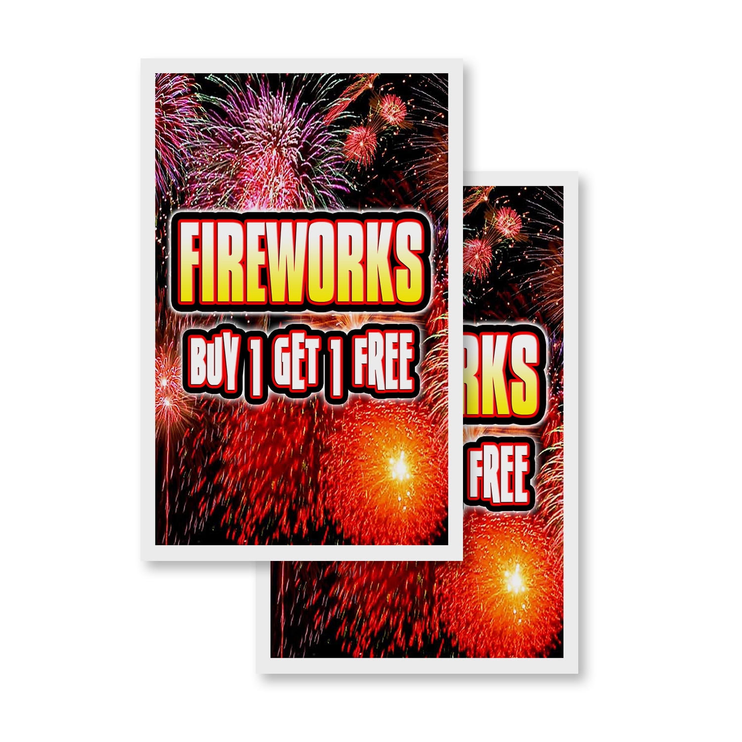 Fireworks Buy 1 Get 1 Free (2-PACK) 24" x 36" Vinyl Decals | Sign ...
