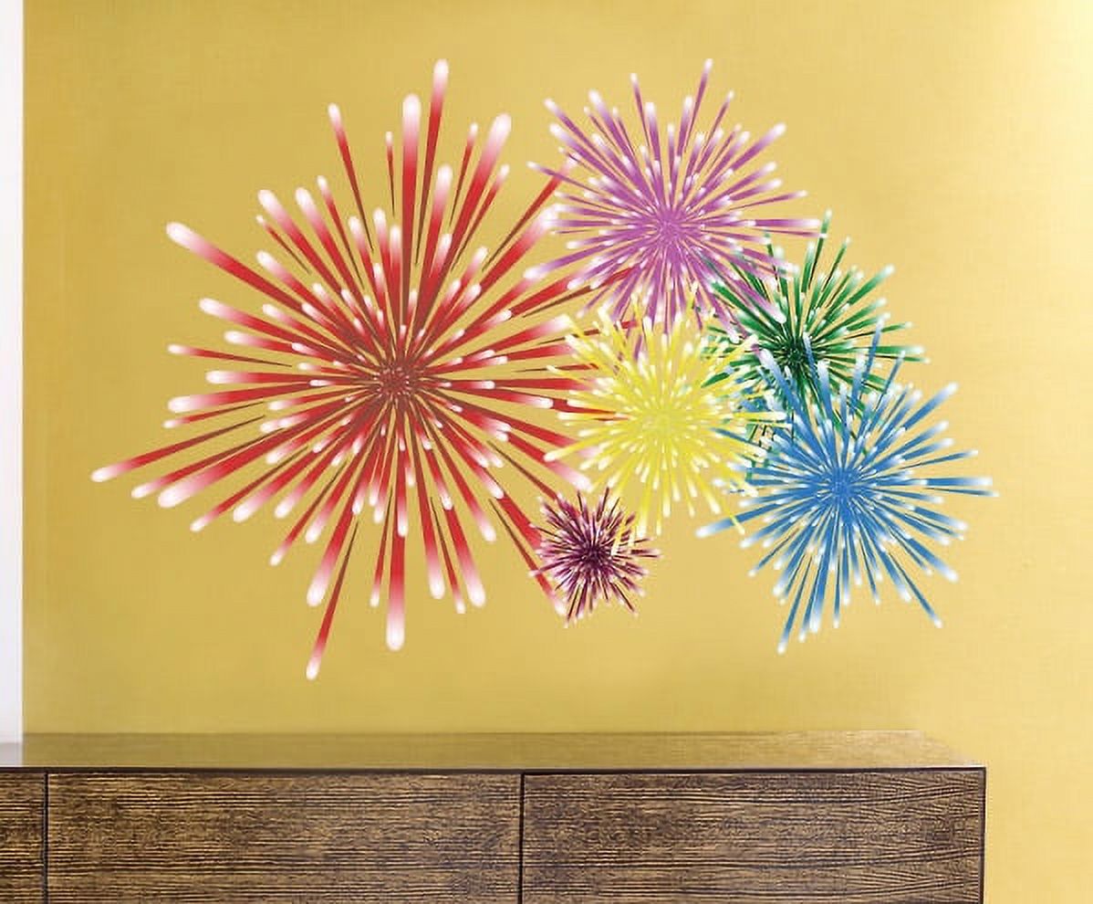 Fireworks Christmas Decorations Wall Decal - Vinyl Sticker - Car ...