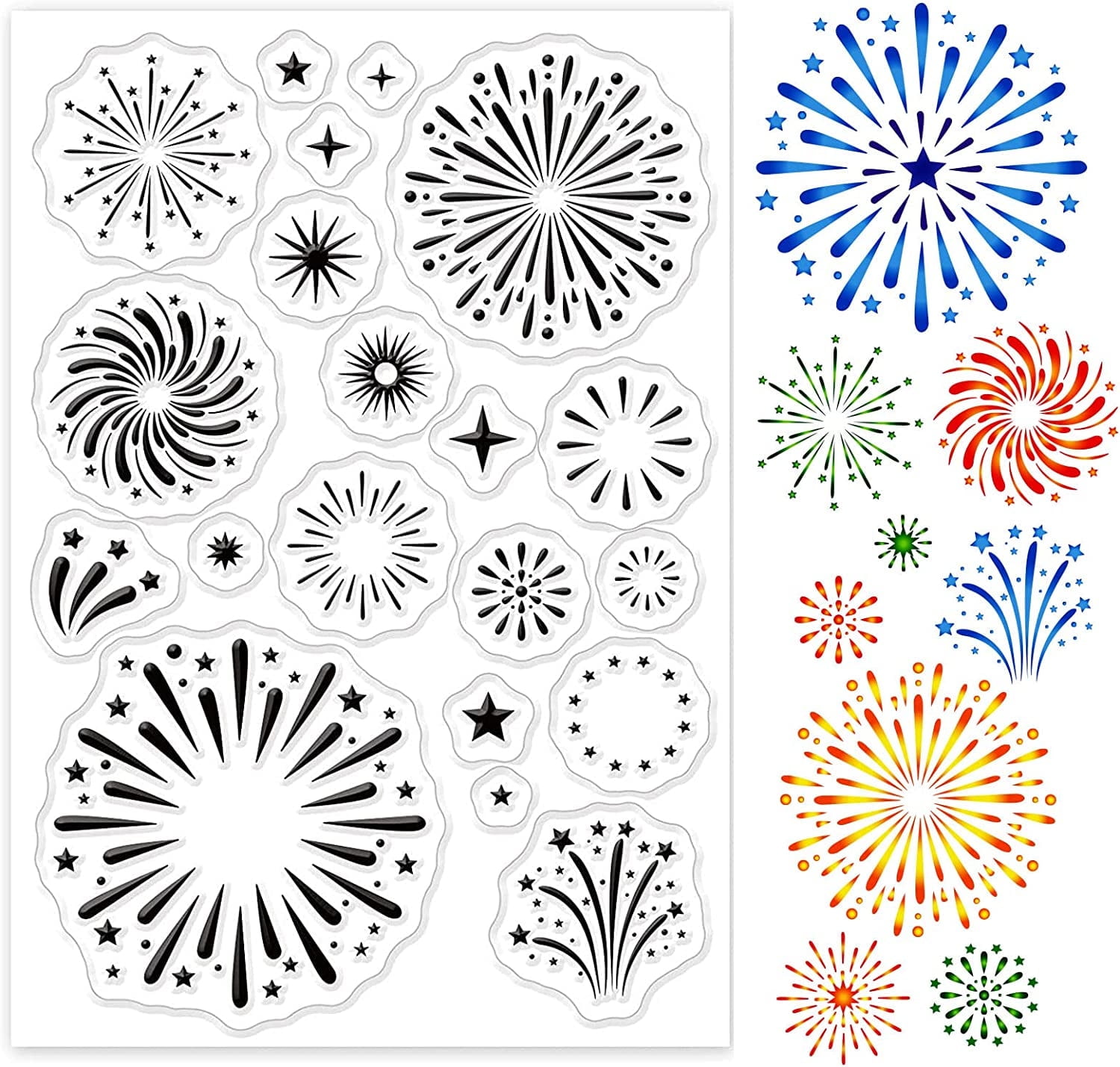 Fireworks Clear Stamps Transparent Silicone Stamp Battery Paper Band ...