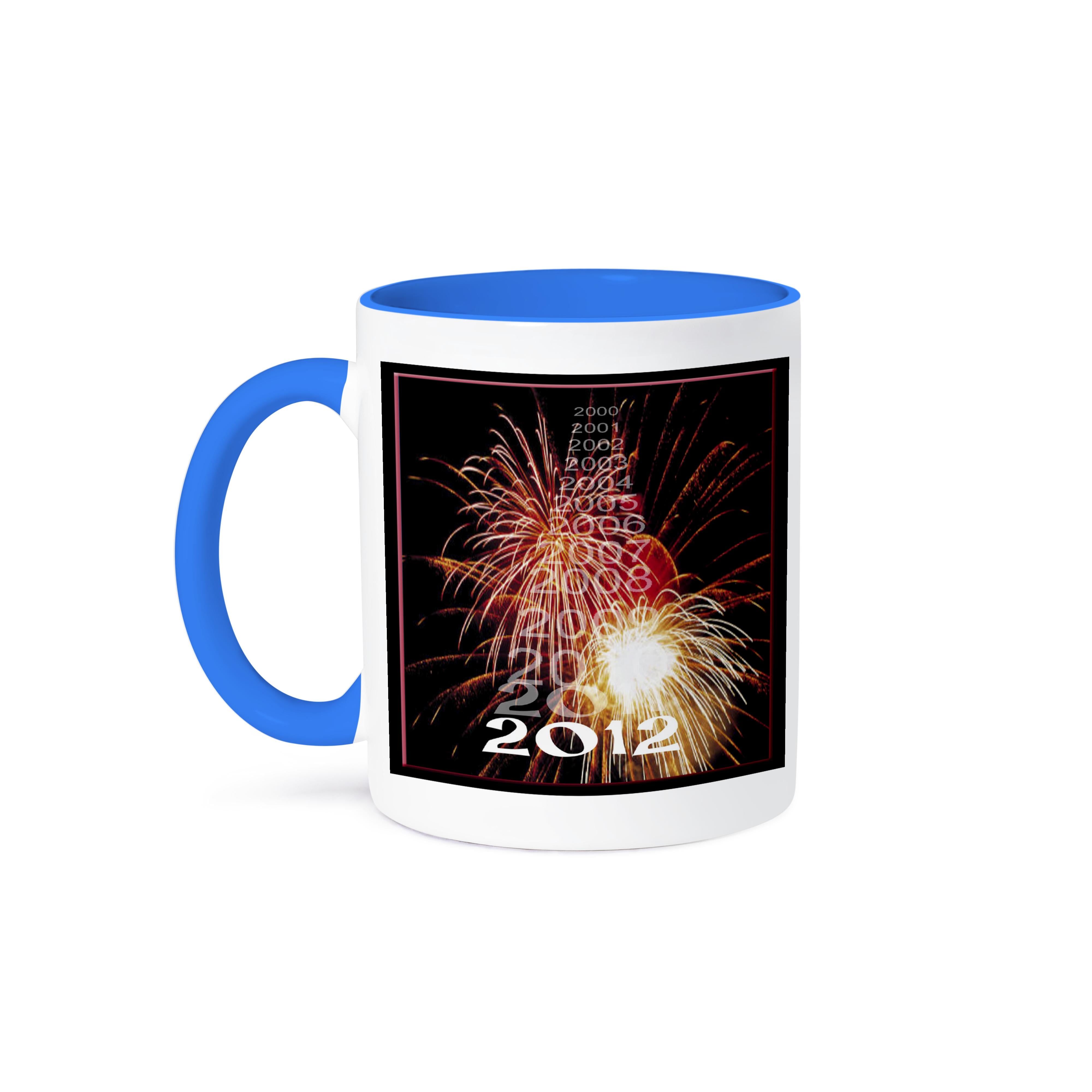 Fireworks, Countdown To 2012, 15oz Two-Tone Blue Mug - Walmart.com