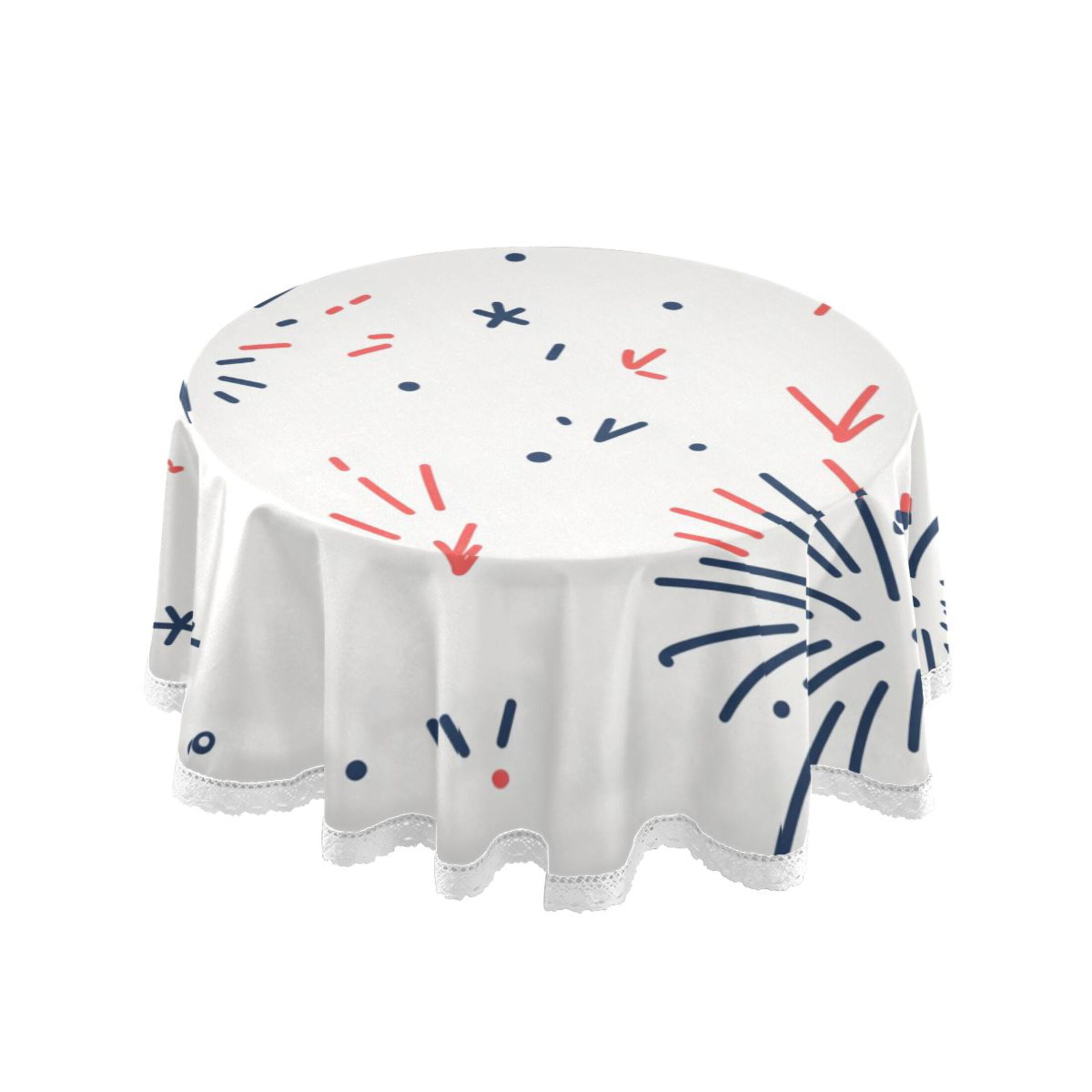 Fireworks Doodle Pattern Design 60 Inch Round Tablecloth Durable ...