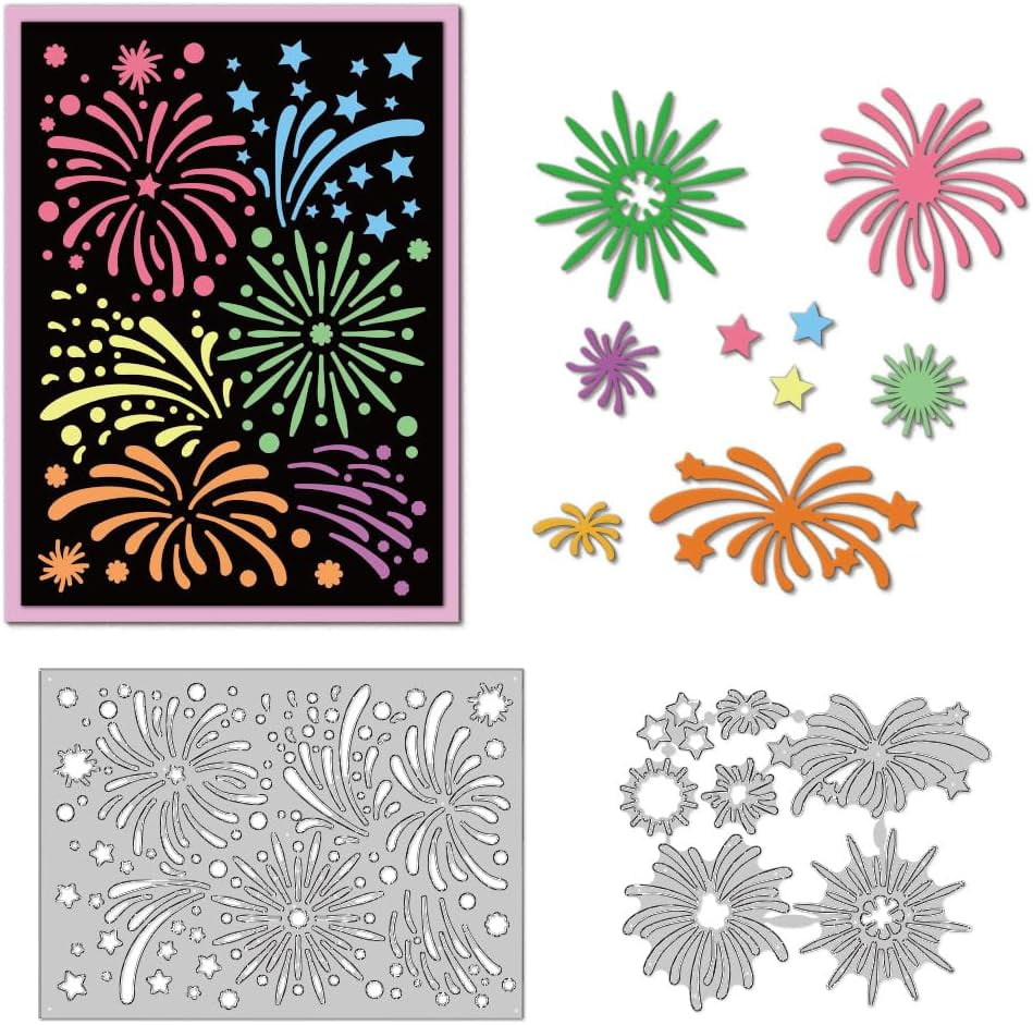 Fireworks Elements Cutting Dies Card Making Die Stencil Carbon Steel ...
