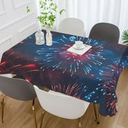 Smile Themed 4th of July Tablecloth, 60 x 104 Inch, Patriotic ...