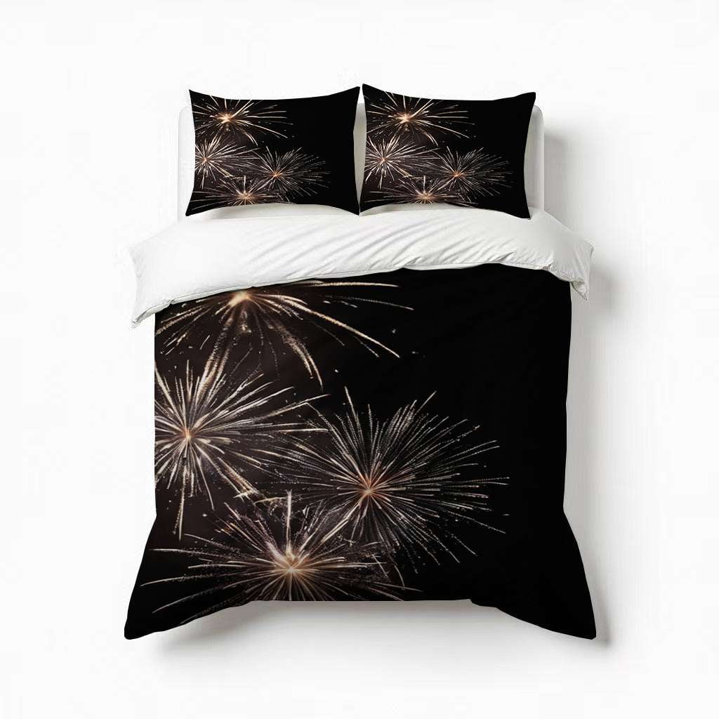 Fireworks Night Sparkle Bedding Set 3 Pcs Soft Microfiber Quilt Cover ...