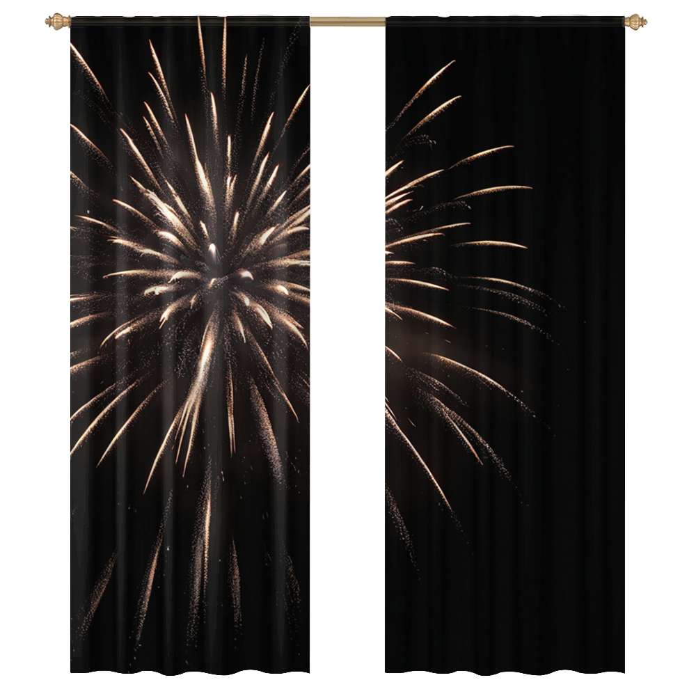 Fireworks Night Sparkle Sheer Voile Curtain Window Tulle Curtains For ...