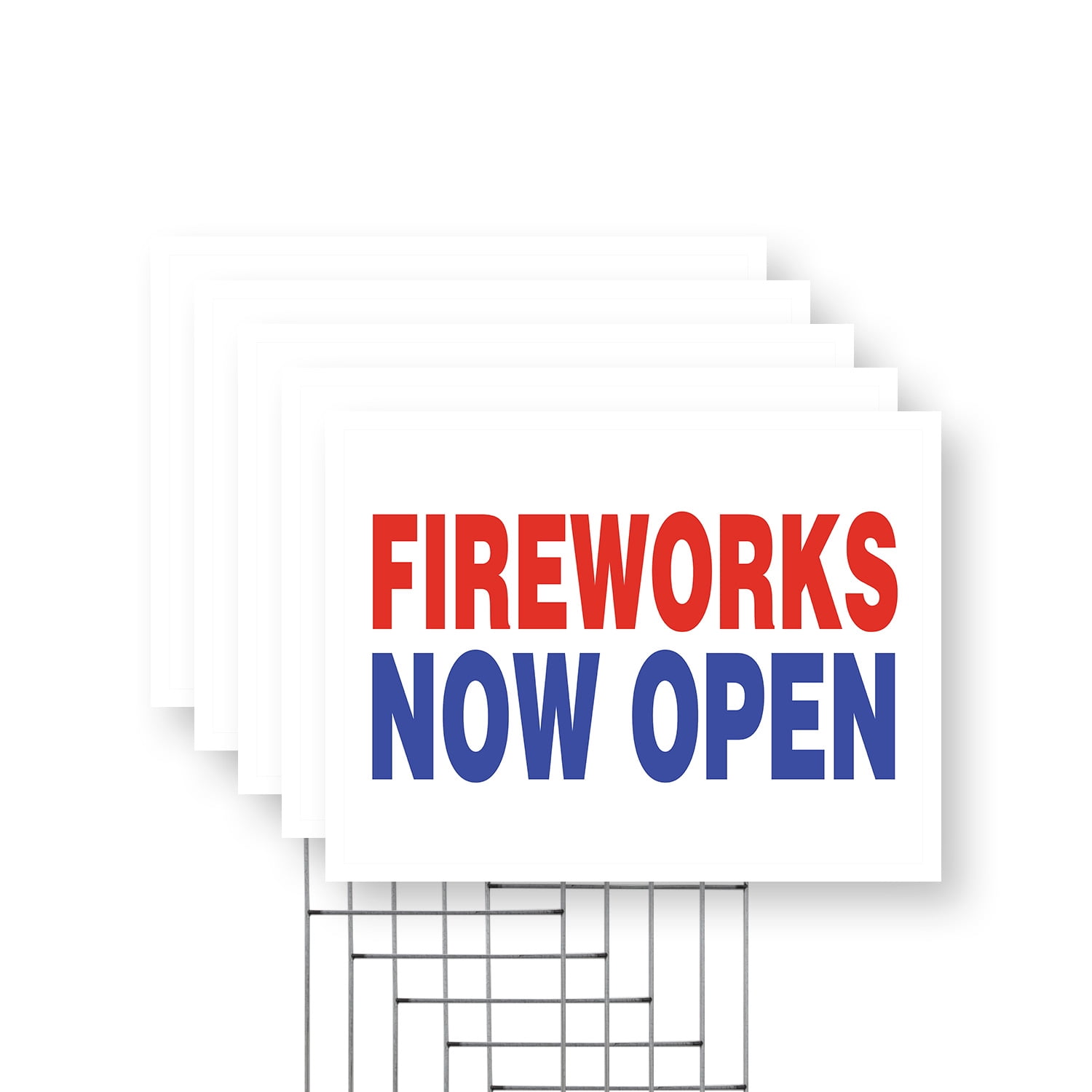 Fireworks Now Open Yard Sign 5 Pack of 18 Inch x 24 Inch Double Sided ...