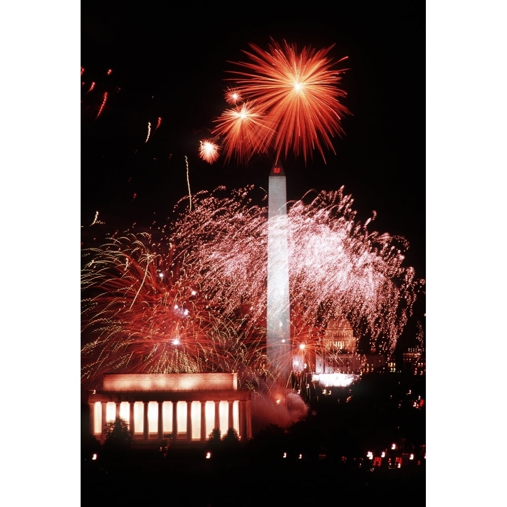 Fireworks Over The U.S. Capitol Mall During The Inaugural Ceremonies Of ...