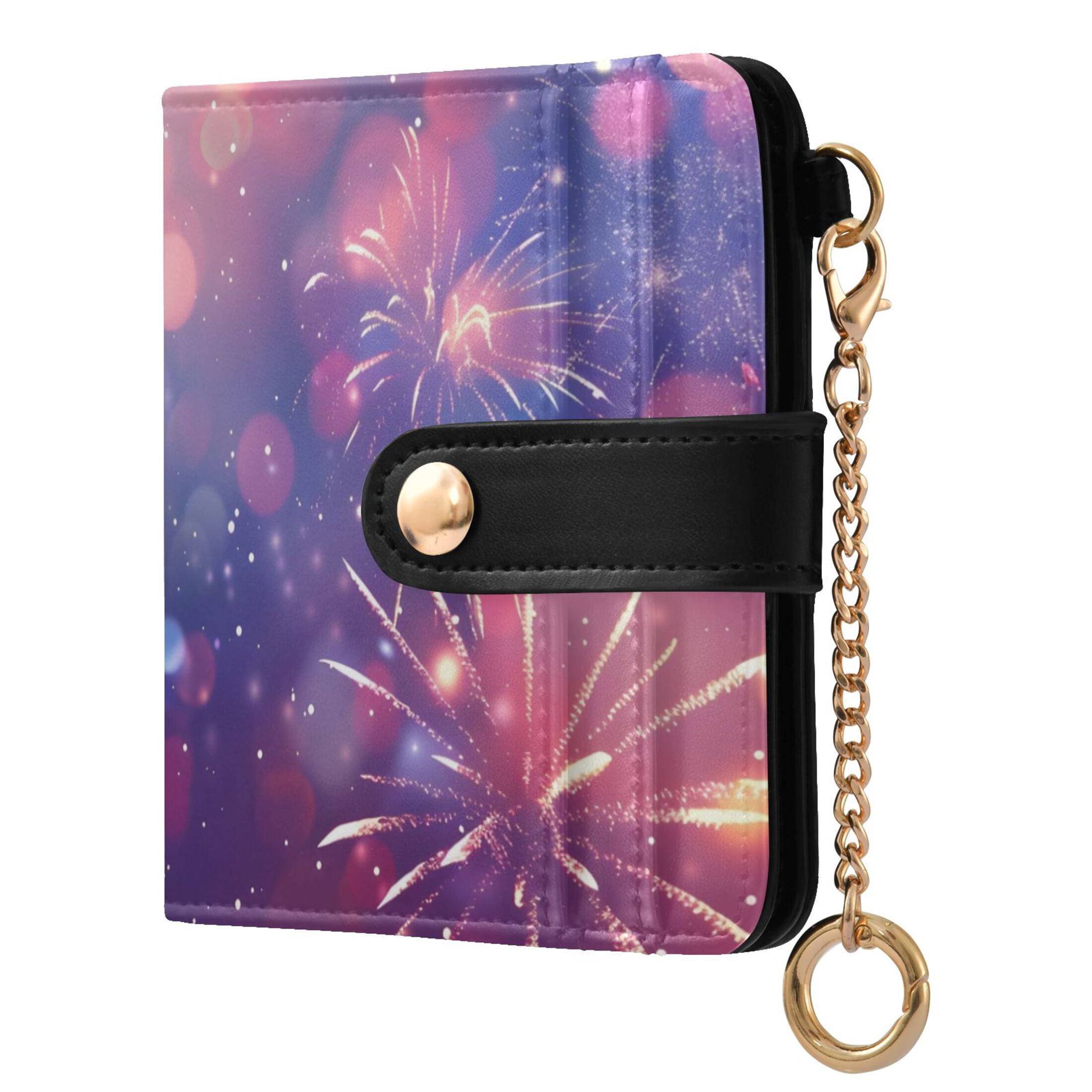 Fireworks Sky Shining Spots Women's Wallet PU Leather Card Cases RFID ...
