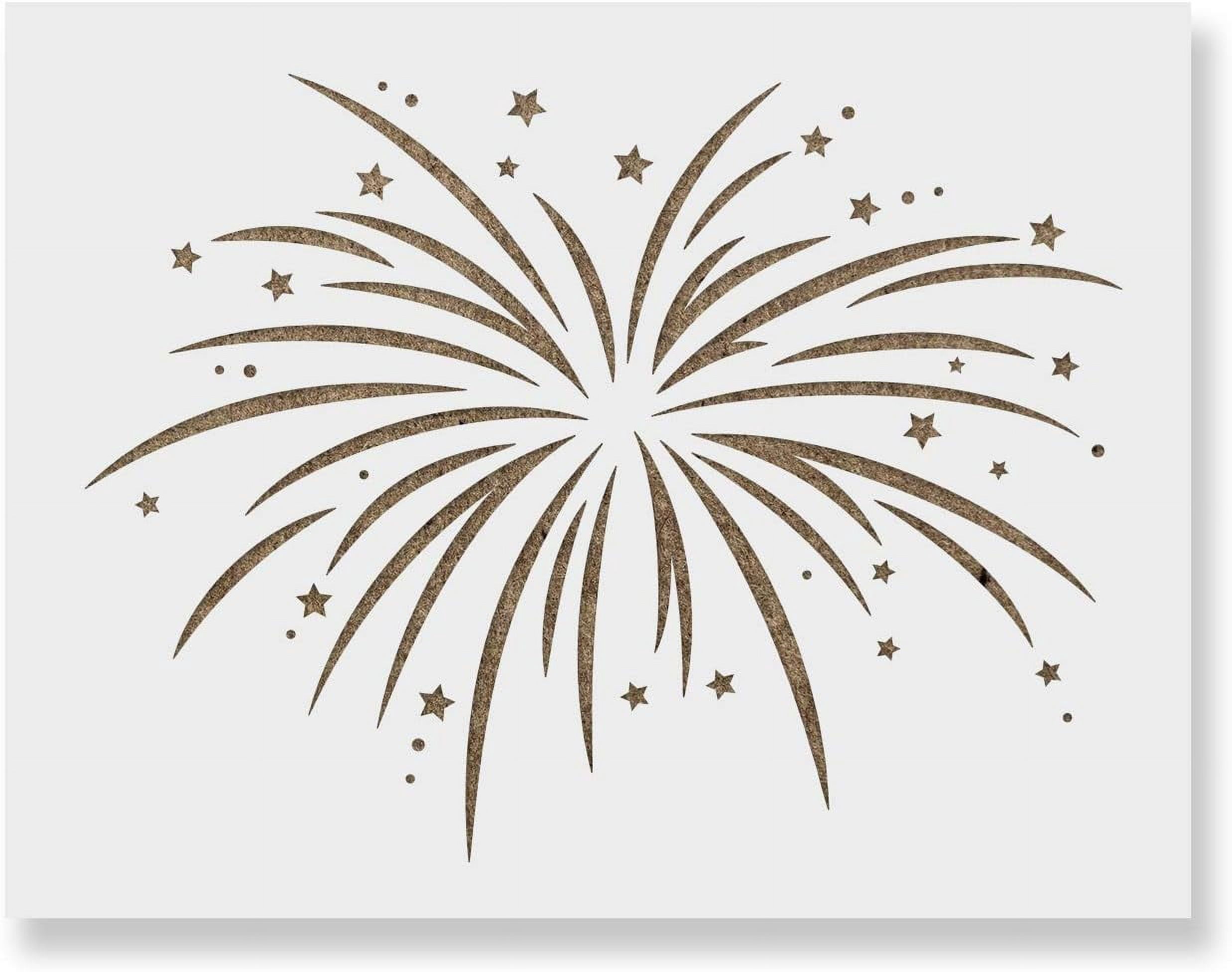 Fireworks Stencil - 4th of July & USA Stencil Templates - Walmart.com