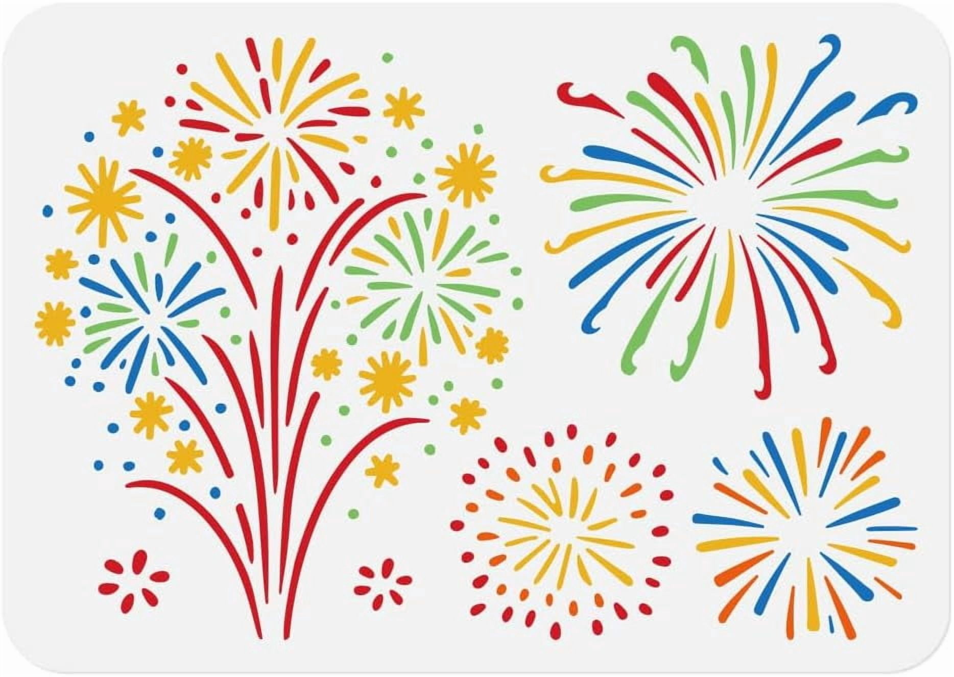 Fireworks Stencil for Painting A4 Size Reusable Plastic Fireworks ...