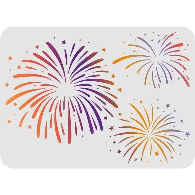 Fireworks Stencils Fireworks Pattern Stencil Plastic Reusable Fireworks ...